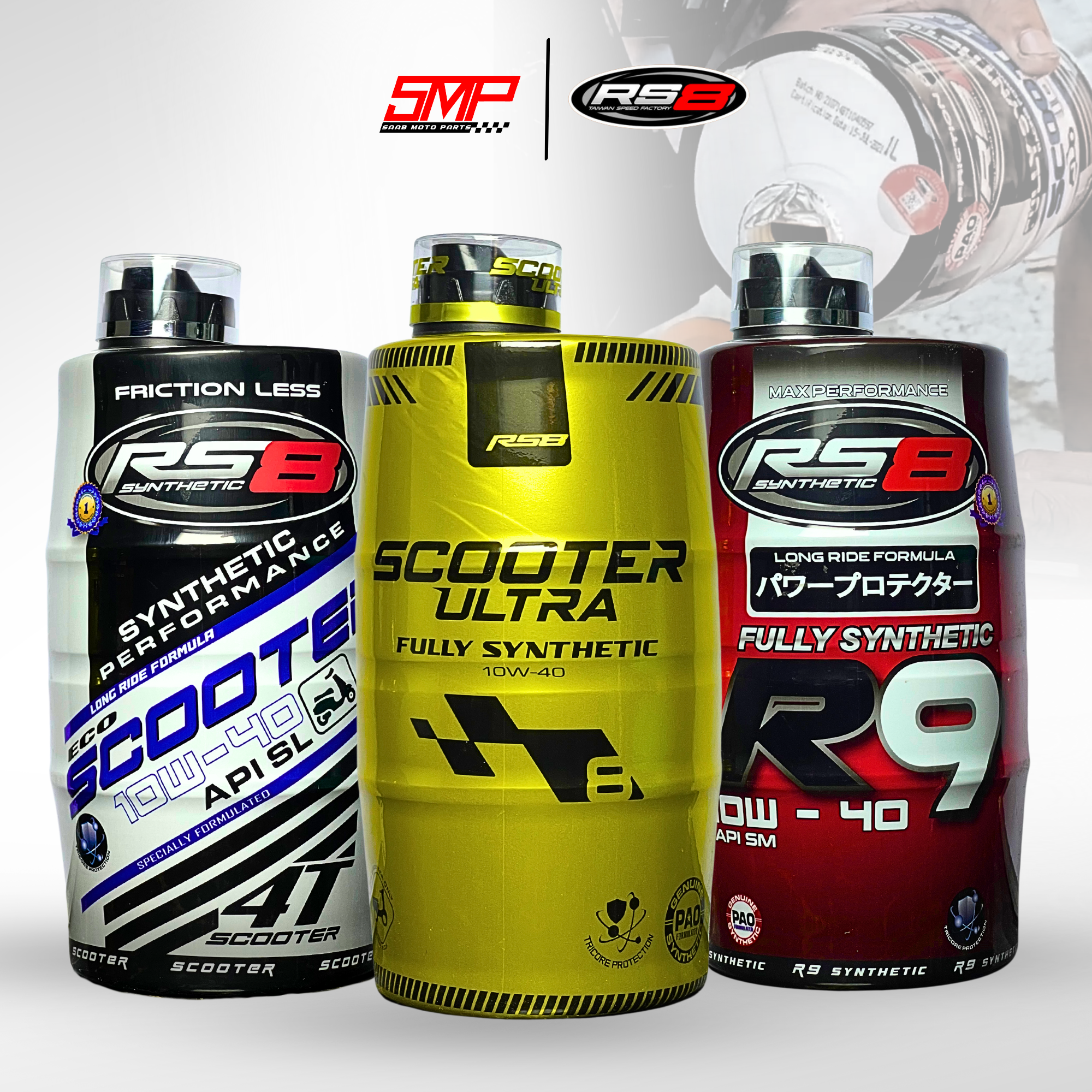 RS8 Motorcycle oils 100% Fully Synthetic – Saab Moto Parts